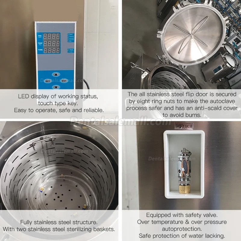 35L-150L Tabletop Portable Automatic Large Vertical High Pressure Steam ...