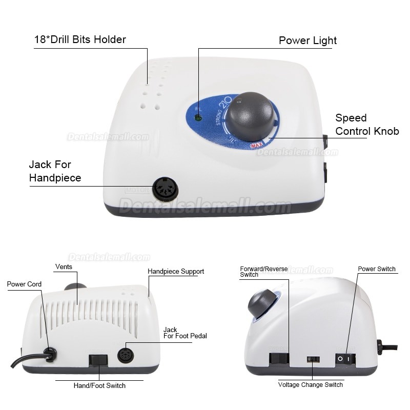 Dental Lab Micromotor STRONG 210 +STRONG 102L 35K 35000RPM Polishing ...