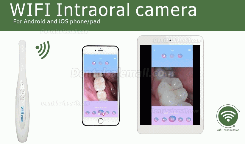 MD-100 Dental Wireless WiFi Oral Intraoral Camera for Mobile Phone and ...